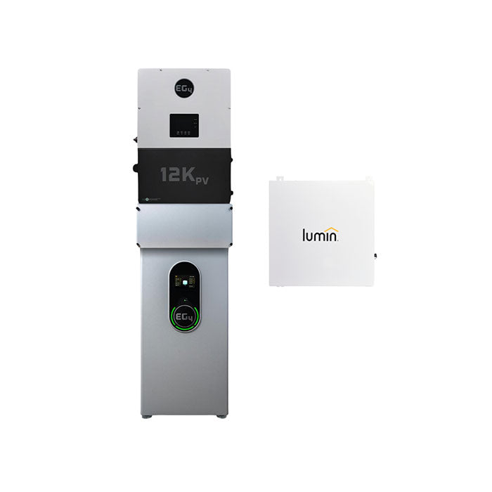 EG4 Hybrid Inverter + Lumin Smart Panel + WallMount Indoor Battery Bun ...