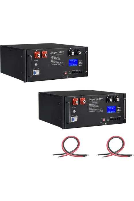 2 x Jakiper PRO 48V / 100Ah Lithium Batteries (V2) | 10.2kWh Server Ra ...