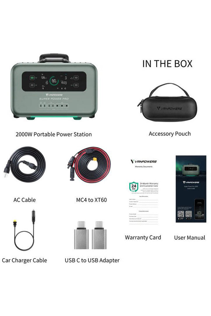 Vanpowers Super Power Pro 2000 Portable Power Station — Renewable Outdoors
